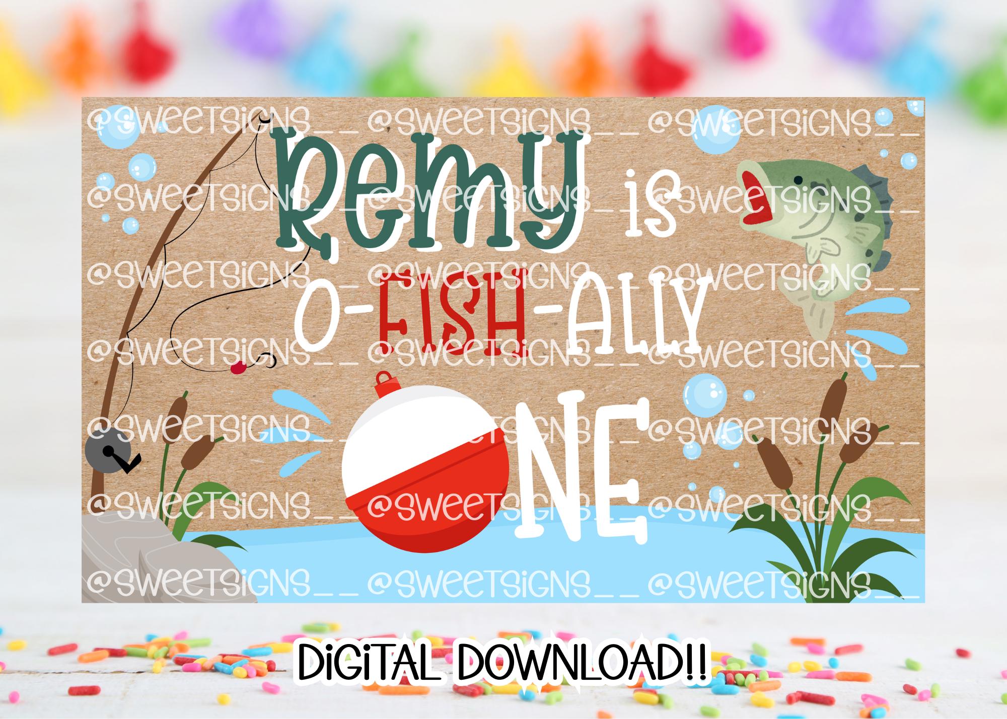 O-fish-ally One Banner Template | Editable Canva Banner | 36x60 DIY ...