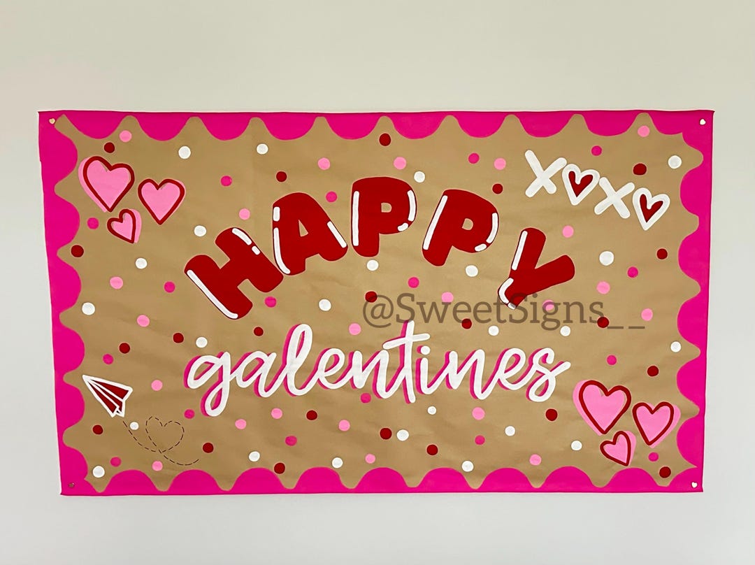 Galentines, Birthday Banner, Hand Painted Party Banner, Party Banner ...