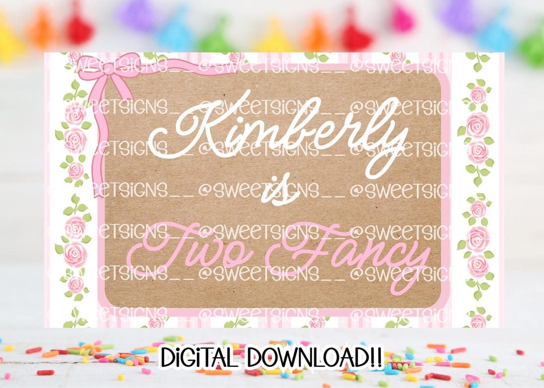 Two Fancy Birthday Banner Template | Editable Canva Banner | 36x60 DIY ...