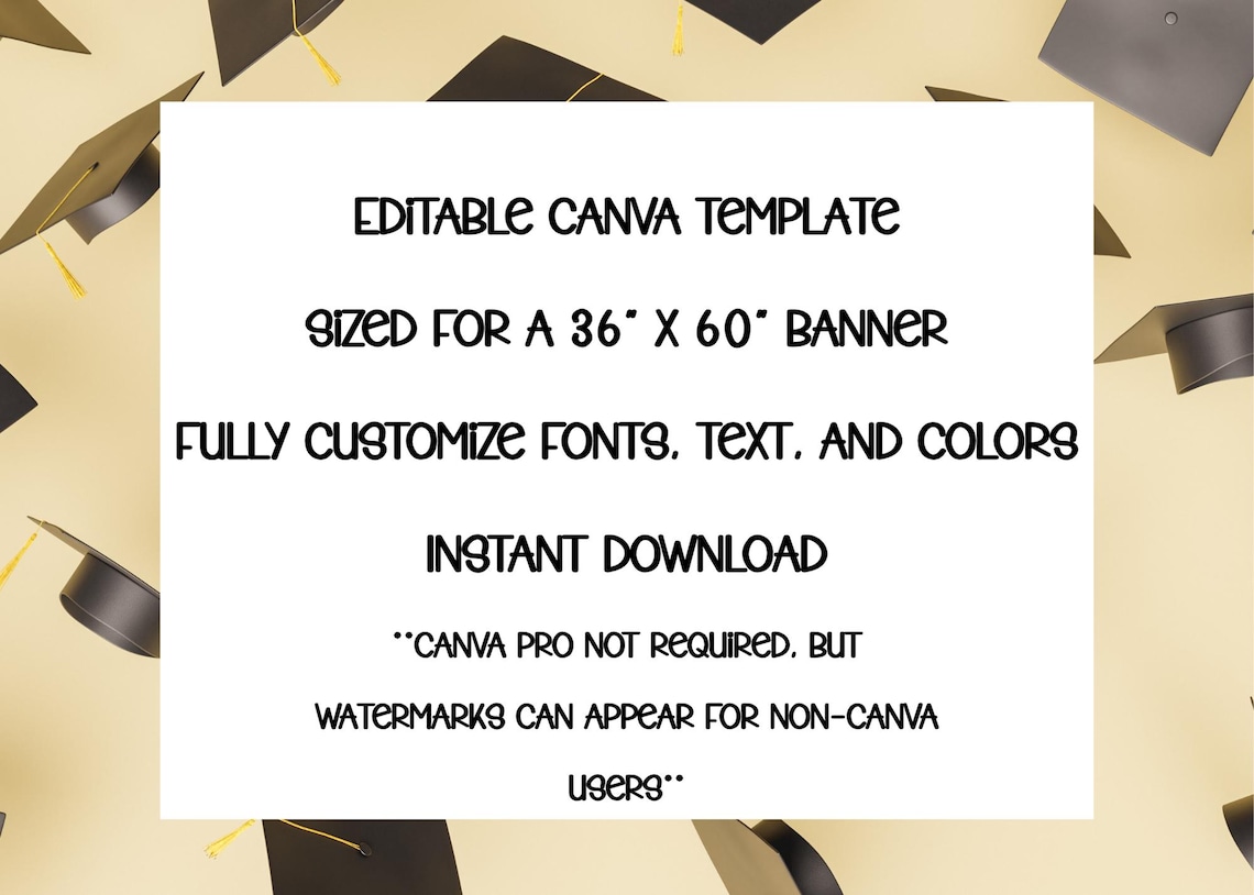 Graduation Banner Template | Editable Canva Banner | 36x60 DIY Painted ...