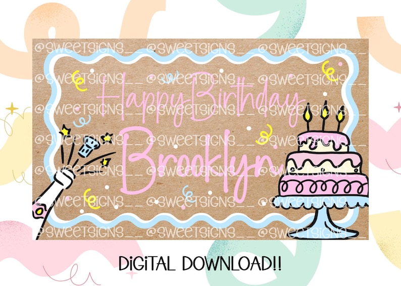 Birthday Banner Template | Editable Canva Banner | 36x60 DIY Painted ...