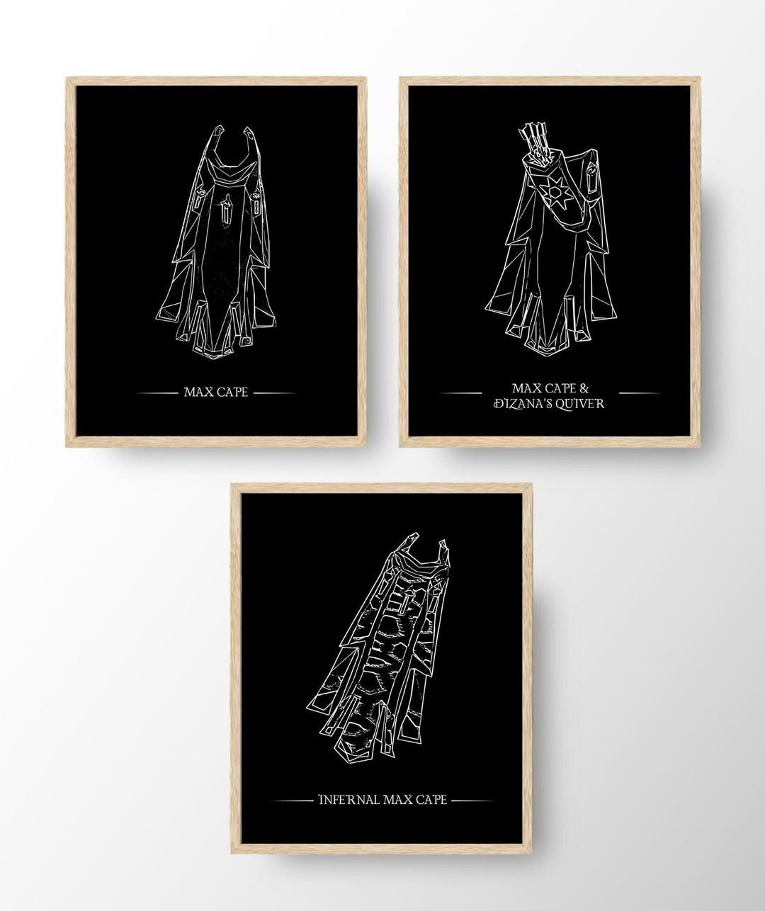 OSRS Max Cape Bundle (set of 3 Posters) | Runescape Wall Art ...