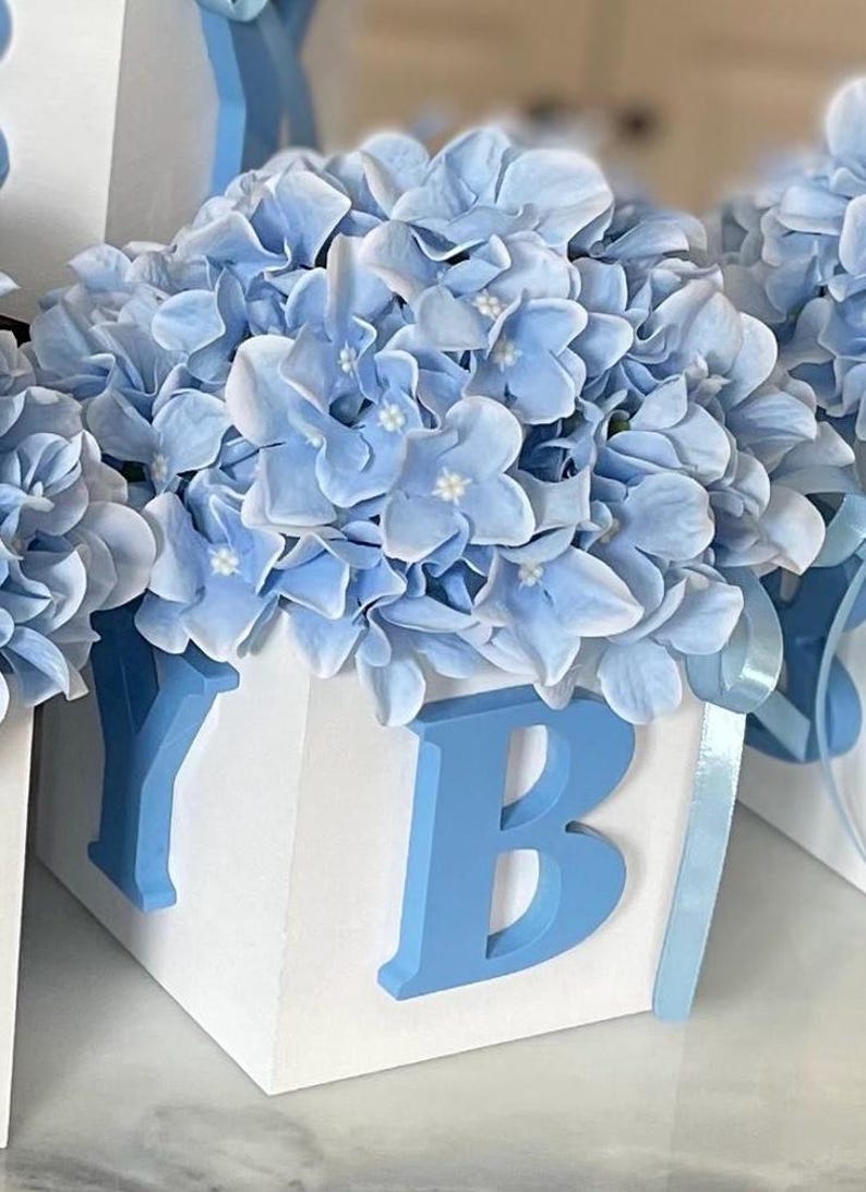 Baby Shower Centerpiece and Floral Arrangements, Hand-painted Wood and ...