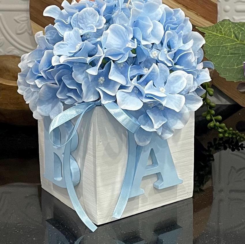 Baby Shower Centerpiece and Floral Arrangements, Hand-painted Wood and ...