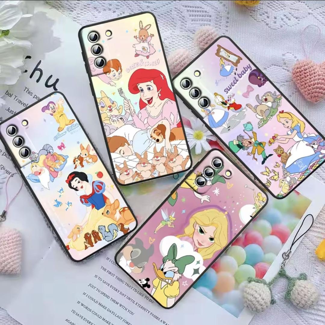 Cartoon Disney Princess Ariel Snow White Phone Case for Samsung S24 S23 ...