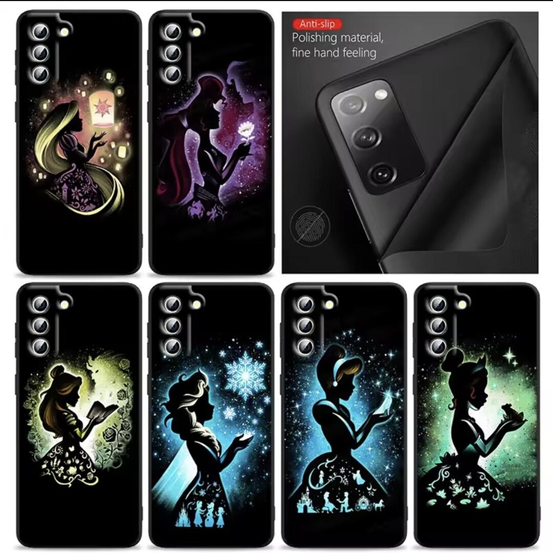 Cartoon Princess Tiana Elsa Ariel Phone Case for Samsung S24 S23 S22 ...