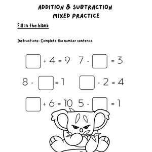Addition & Subtraction Worksheets | Mixed Math Practice to 20 | 1st ...