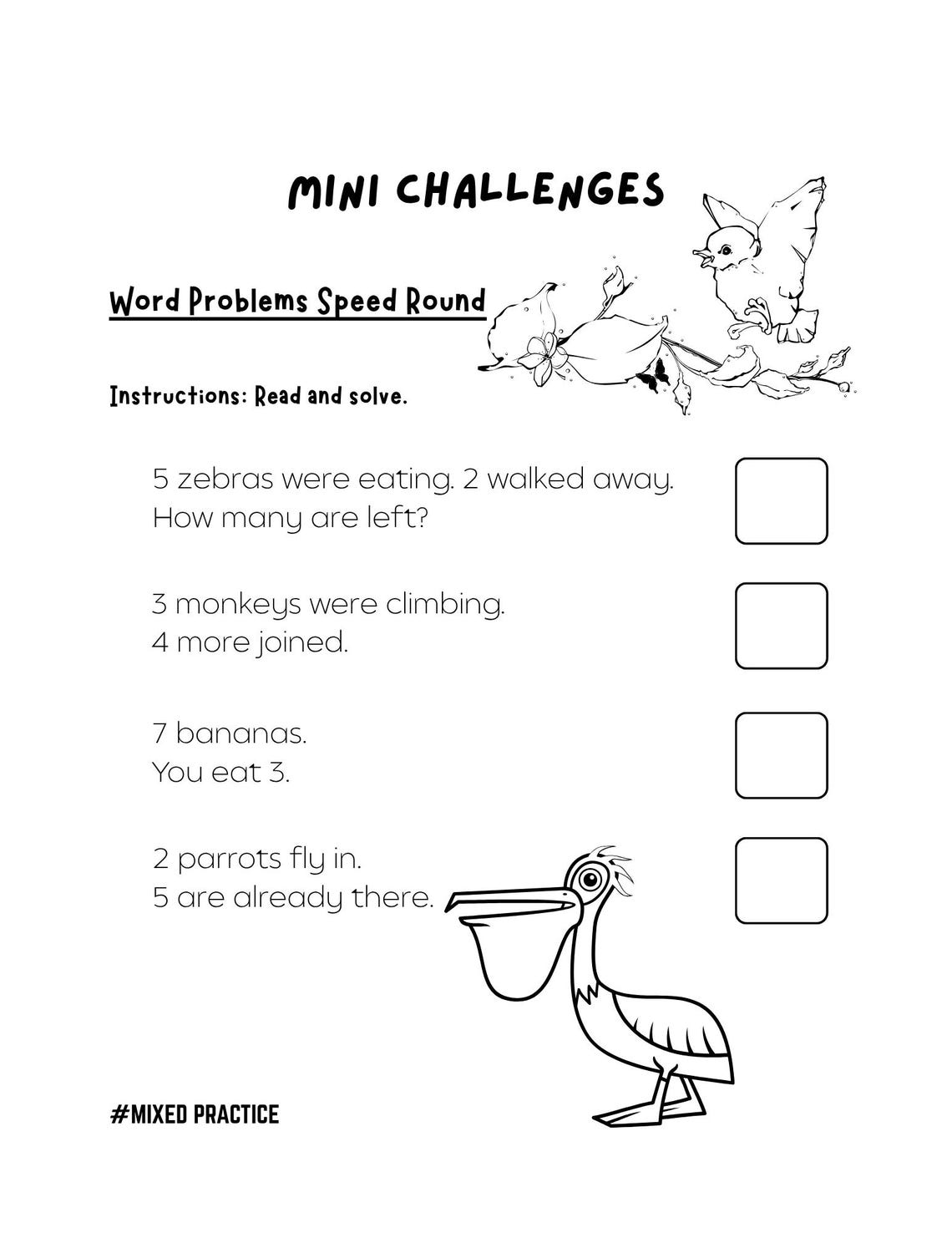 Addition & Subtraction Worksheets | Mixed Math Practice to 20 | 1st ...