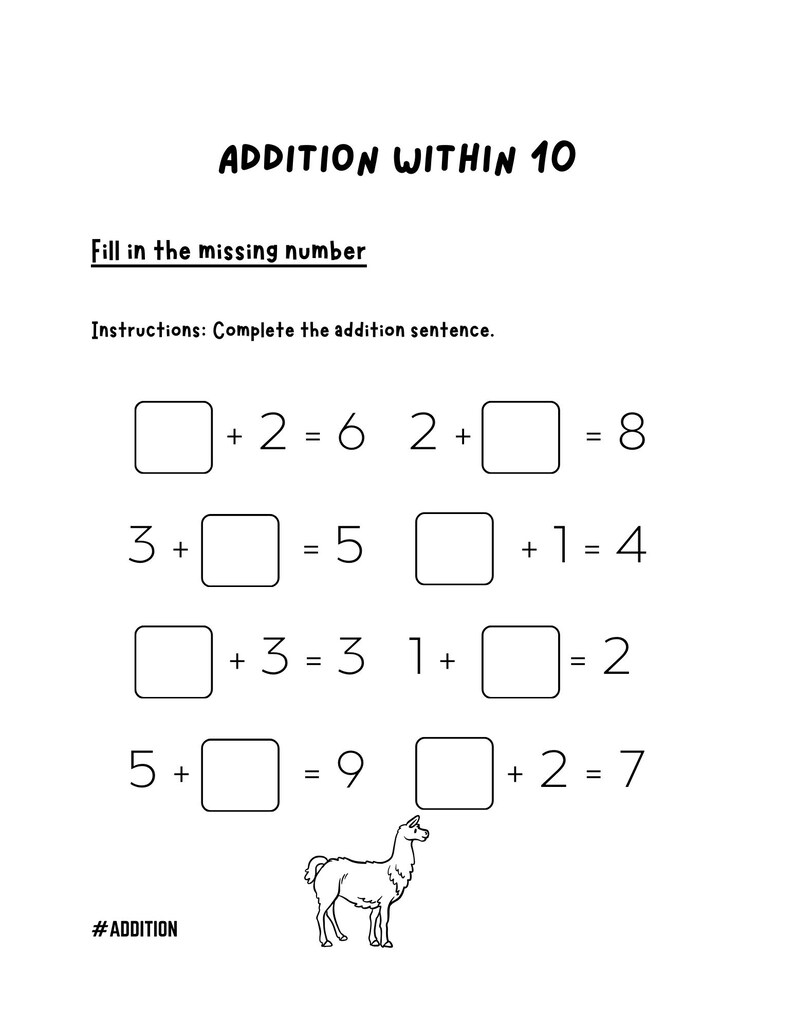 10+ Addition Worksheets for Kids | Mental Math Practice to 10 & 20 ...