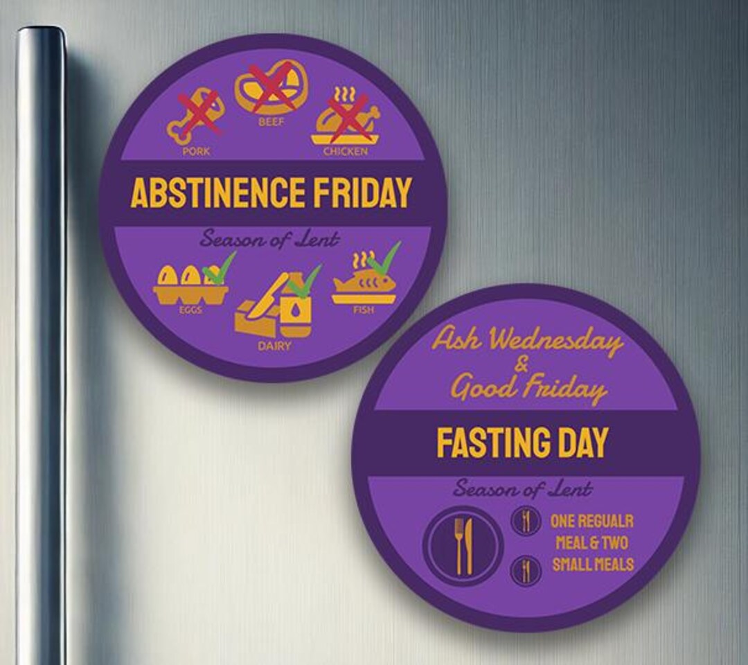 Catholic Lent Magnet Set – Abstinence Fasting Reminder – No Meat ...