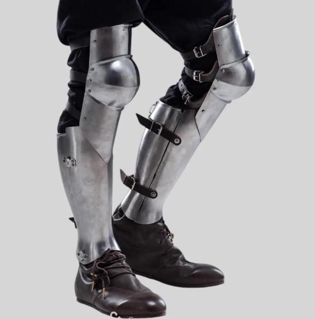 Medieval Knight Armor Leg Greaves With Knee Caps | Medieval Steel Leg ...