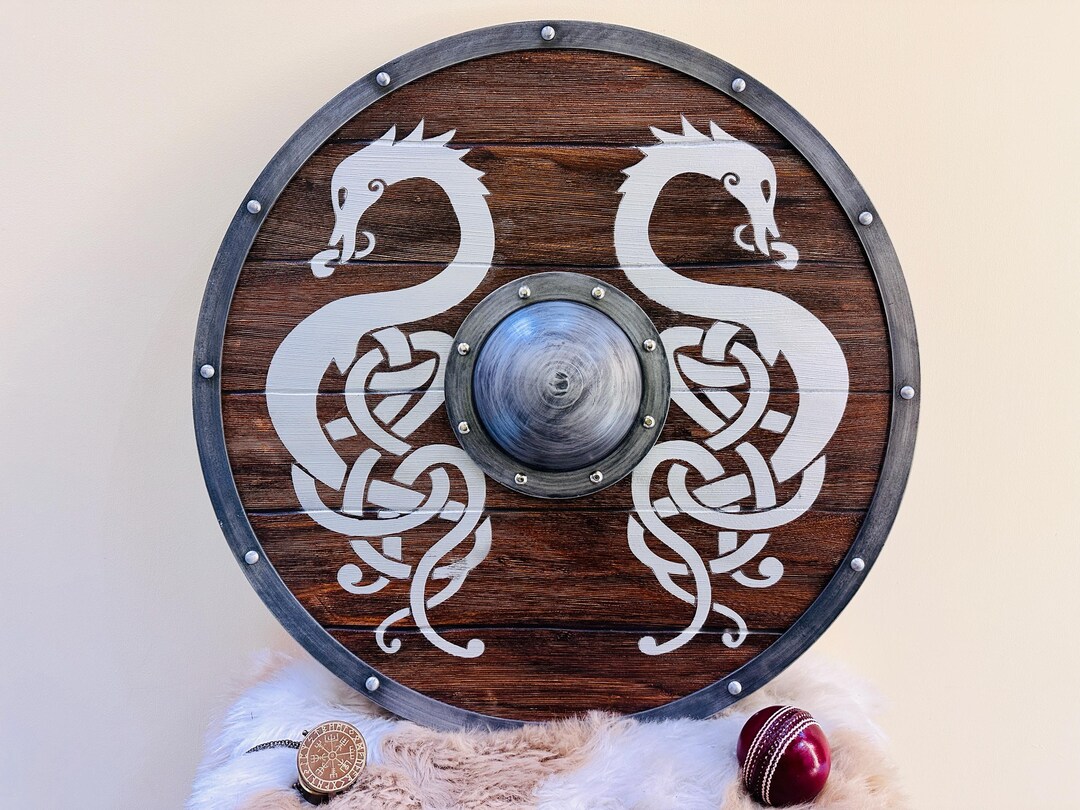 Viking Shield | Norse Mythology Valhalla Viking Shield | Dragon Wooden ...