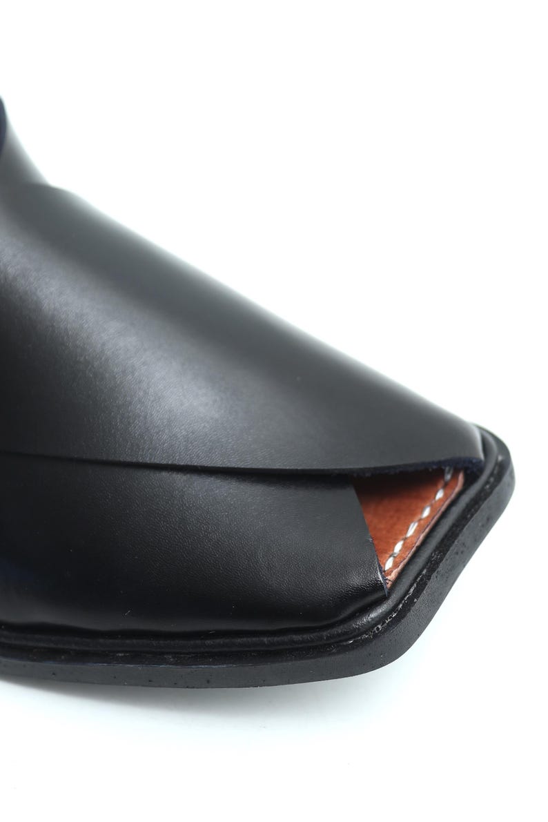 Black Charsada Chappal - Premium Leather Handmade Sandals – Men’s ...