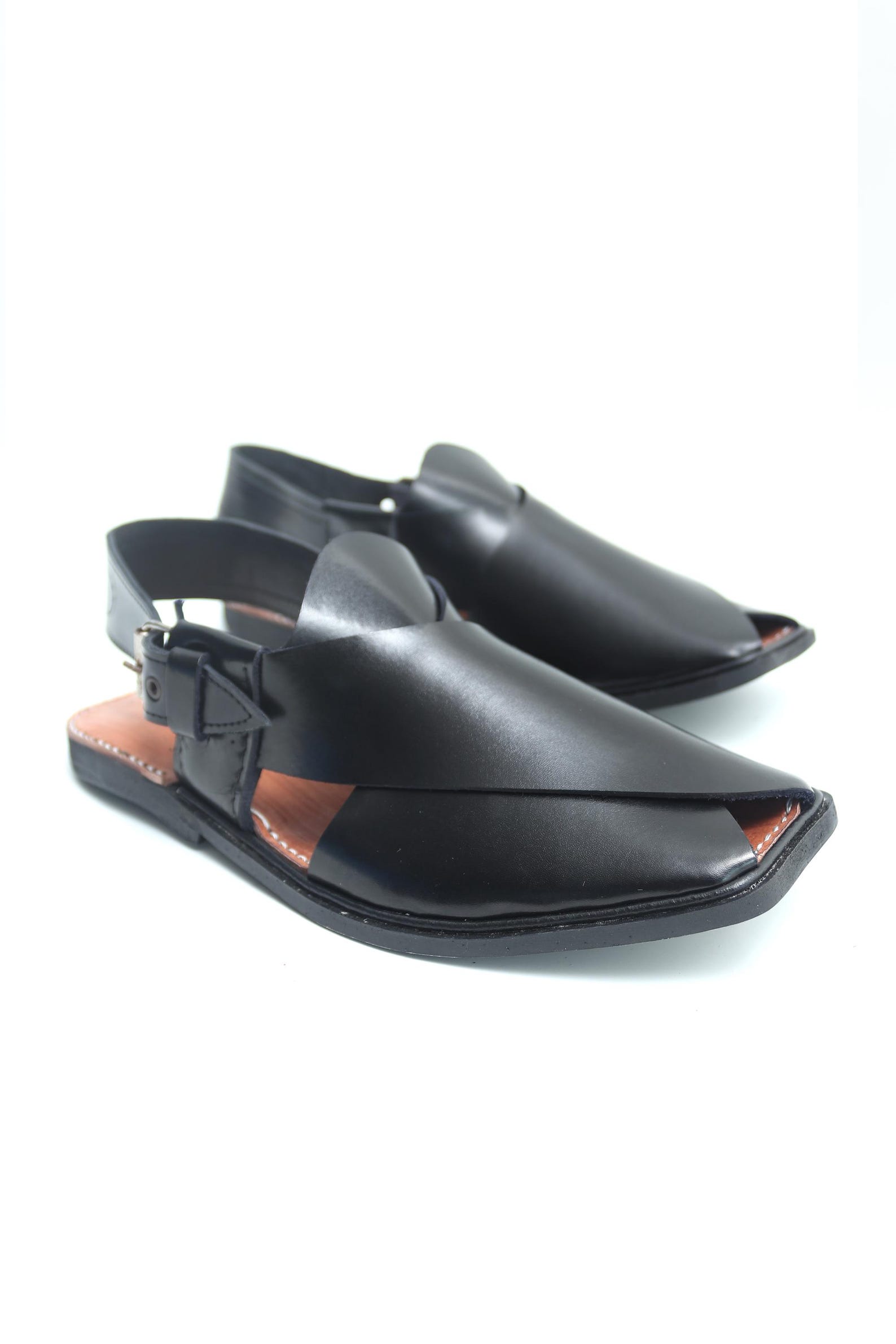 Black Charsada Chappal - Premium Leather Handmade Sandals – Men’s ...