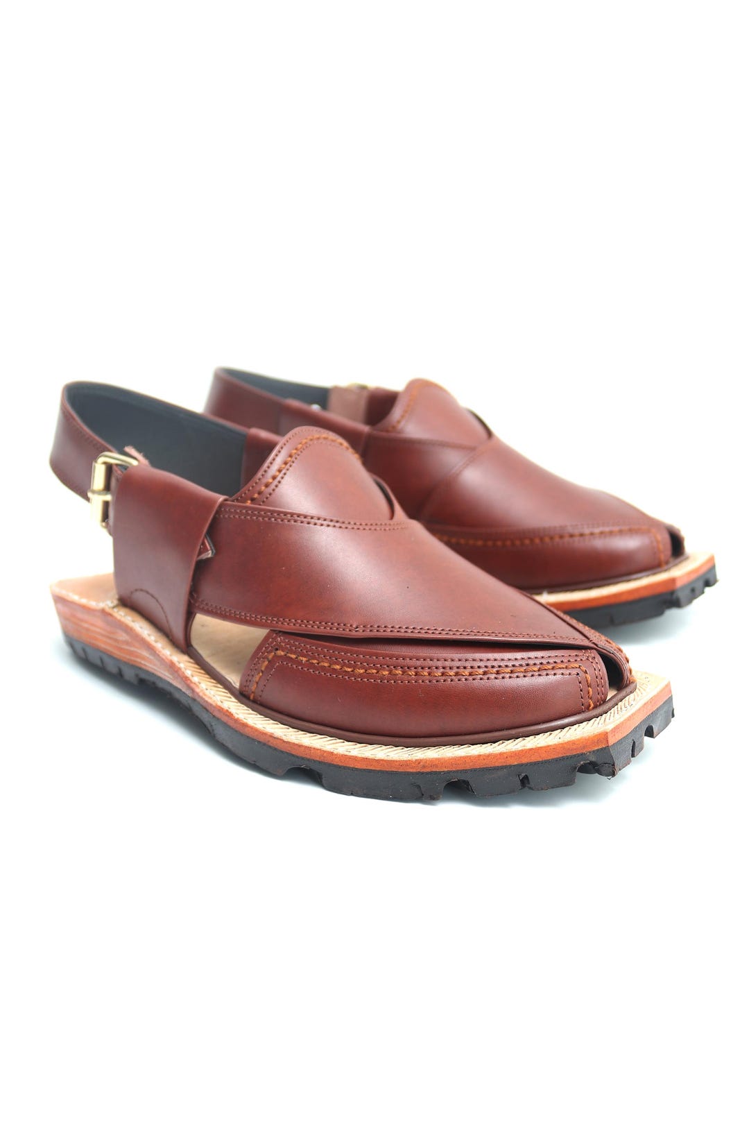 Maroon Narozi Chappal - Premium Leather Handmade Sandals – Men’s ...