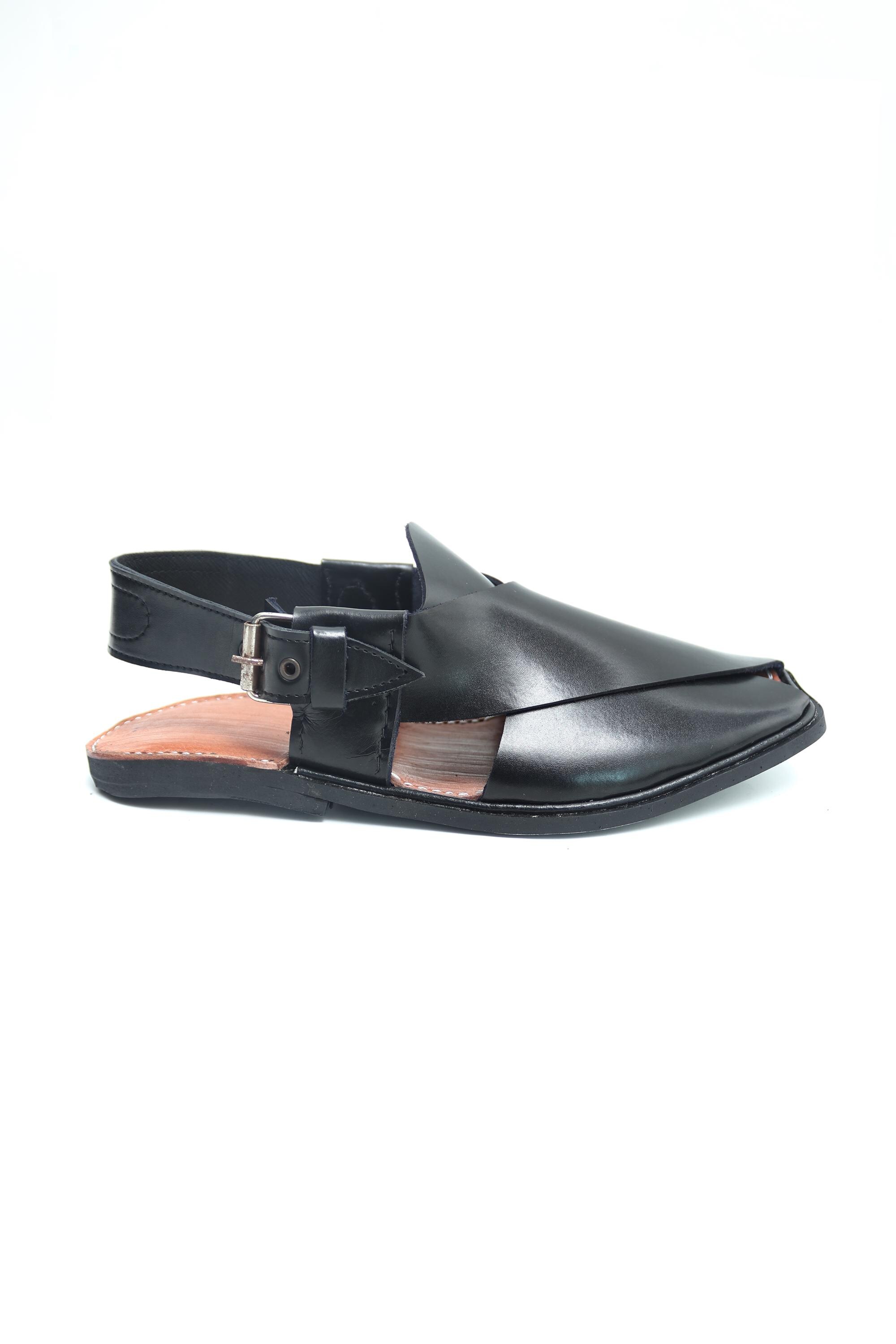 Black Charsada Chappal - Premium Leather Handmade Sandals – Men’s ...