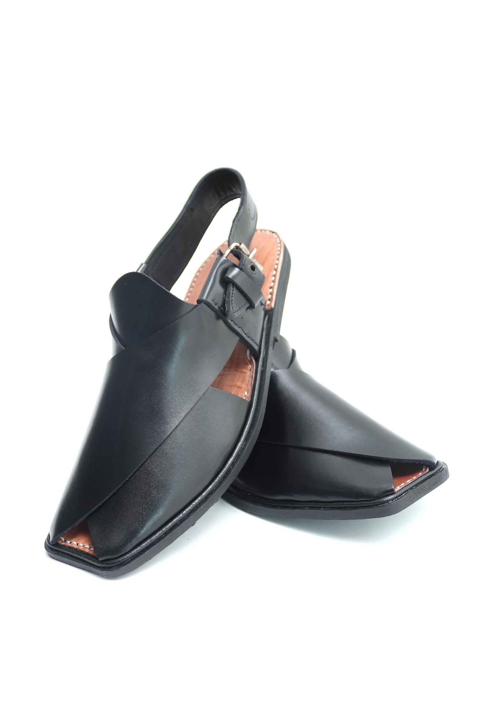 Black Charsada Chappal - Premium Leather Handmade Sandals – Men’s ...