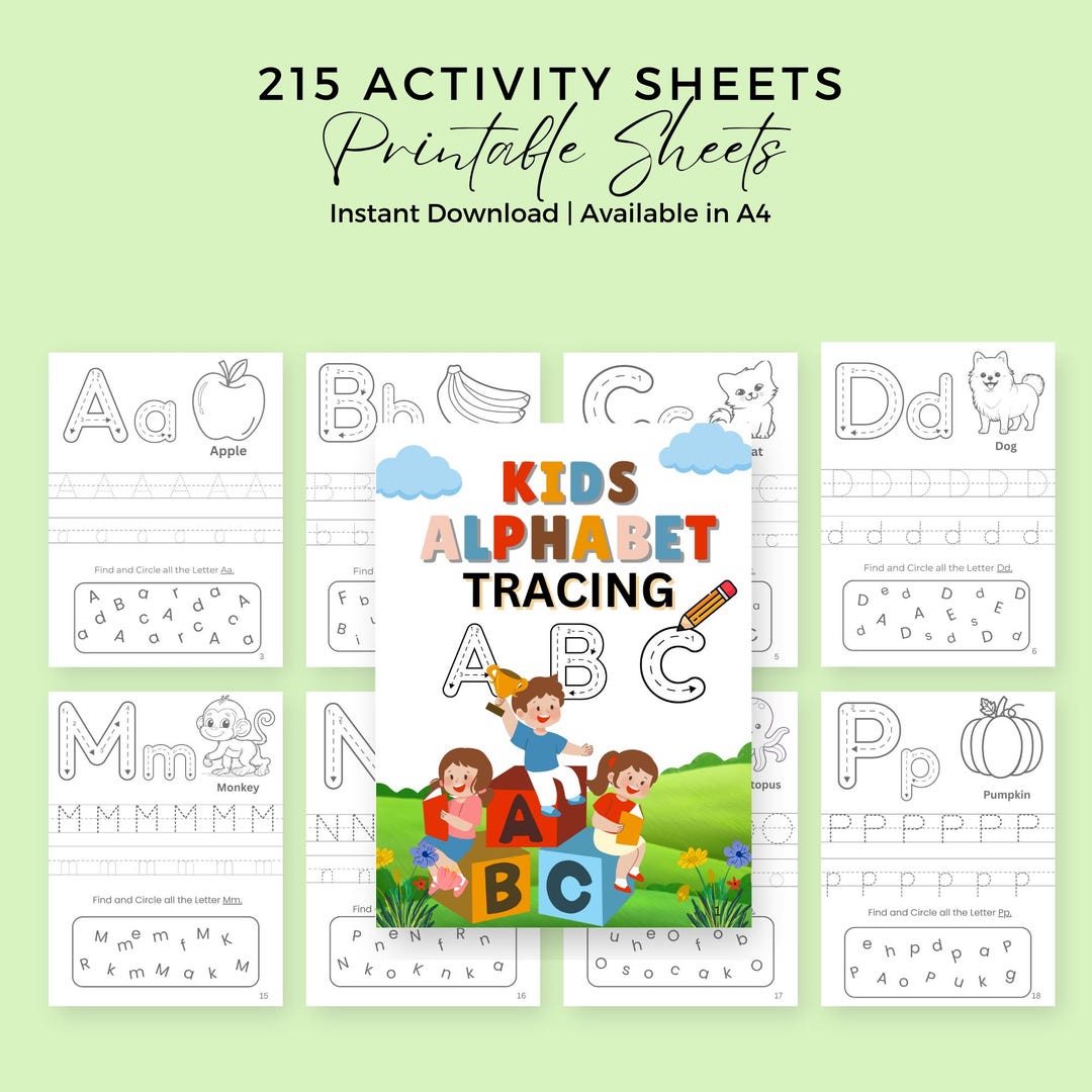 Kids Activity Sheets, Worksheets for Kids, Preschool Activity Book ...
