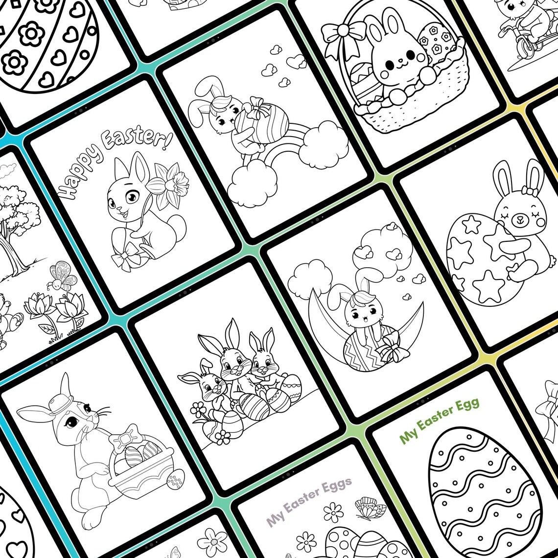 Easter Coloring Activity Book for Kids, Coloring Printables, Happy ...