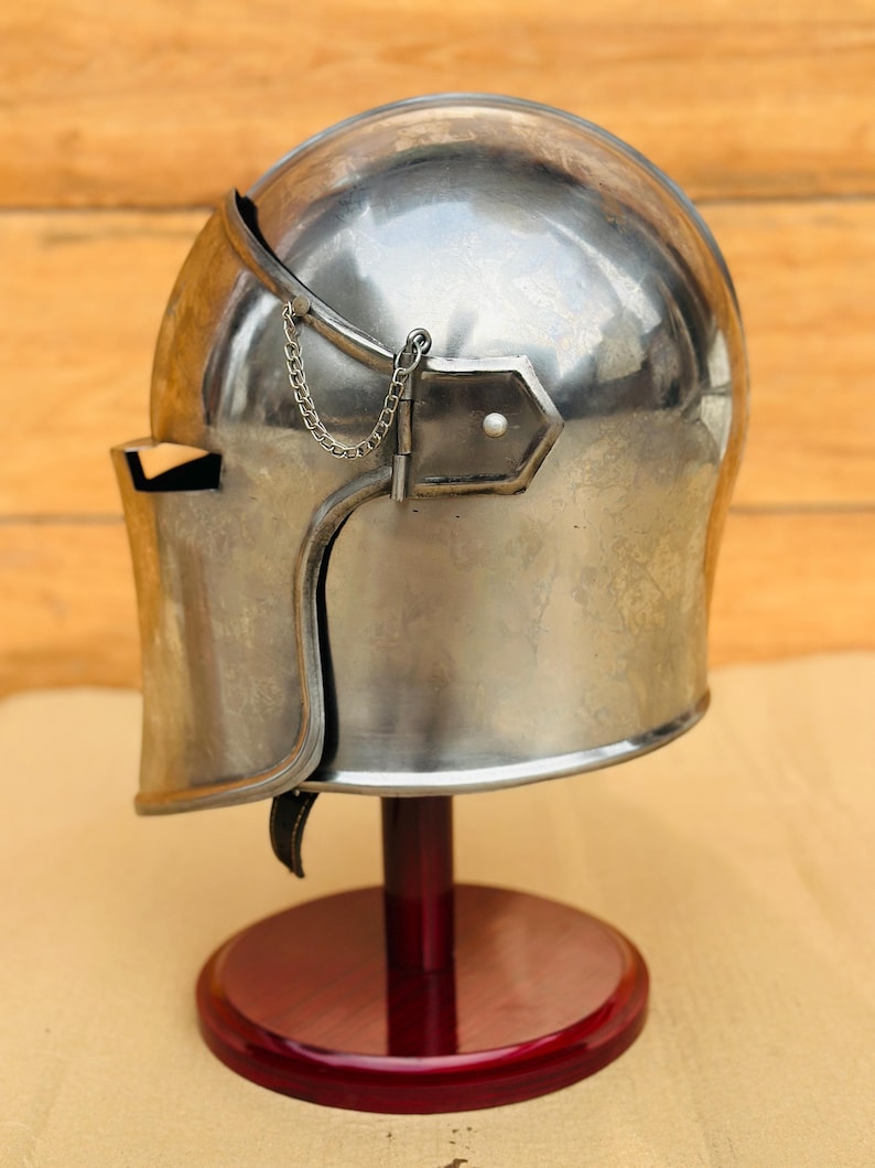Silver Steel Barbuta Helmet | Medieval Knight Costume, Reenactment ...