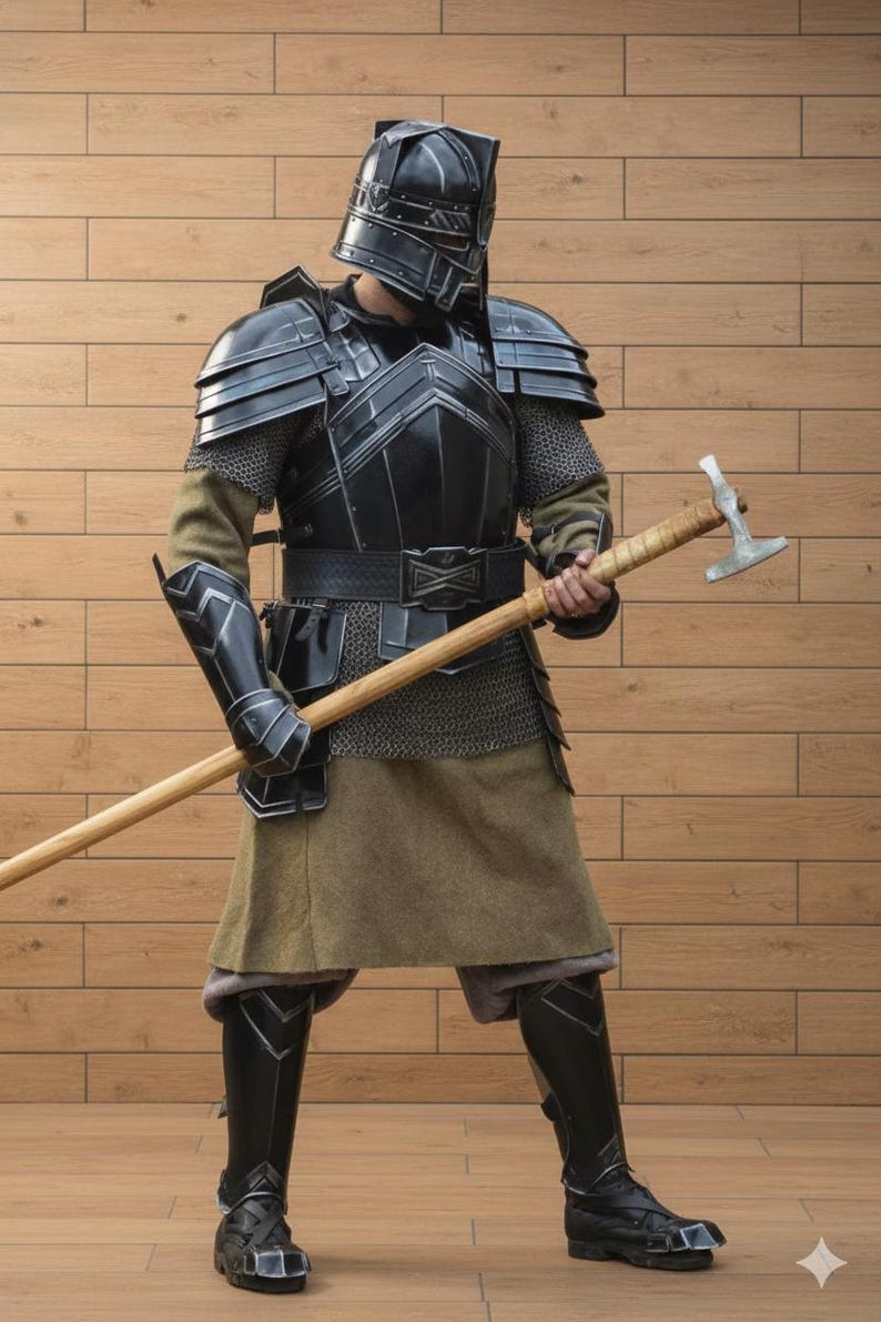 Medieval Knight Moria Dwarf Dwarven Steel Knight Armor Suit - Full Body ...