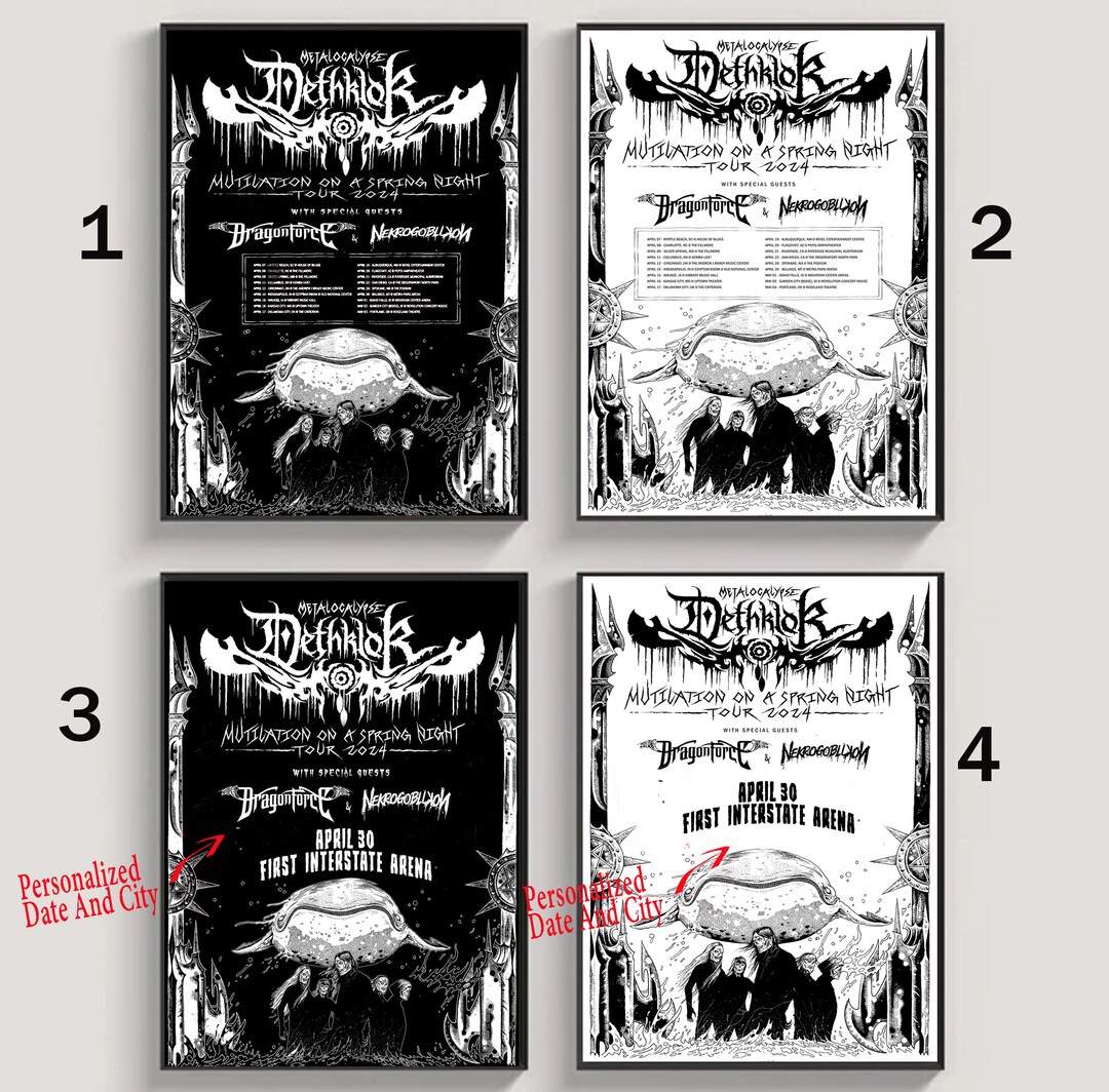 Custom Dethklok Mutilation on a Spring Night 2024 Tour Poster - Etsy