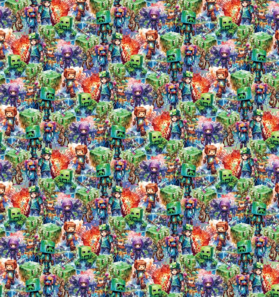 Minecraft Fabric Fun Game Fabric Video Game Fabric Cute Cartoon Anime ...