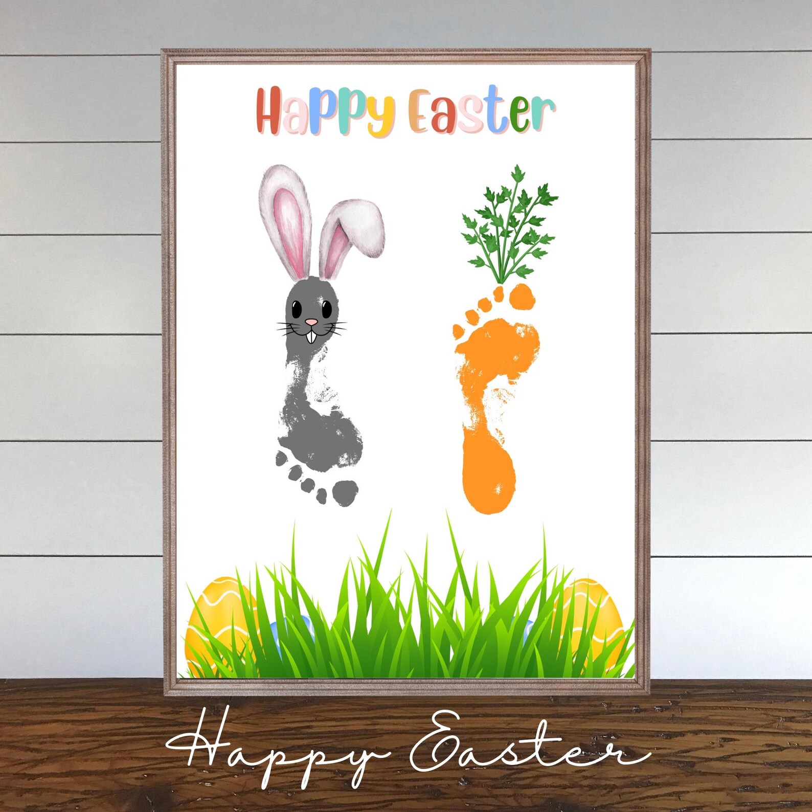 Happy Easter Footprint Craft, Preschool/daycare Craft, Easter ...