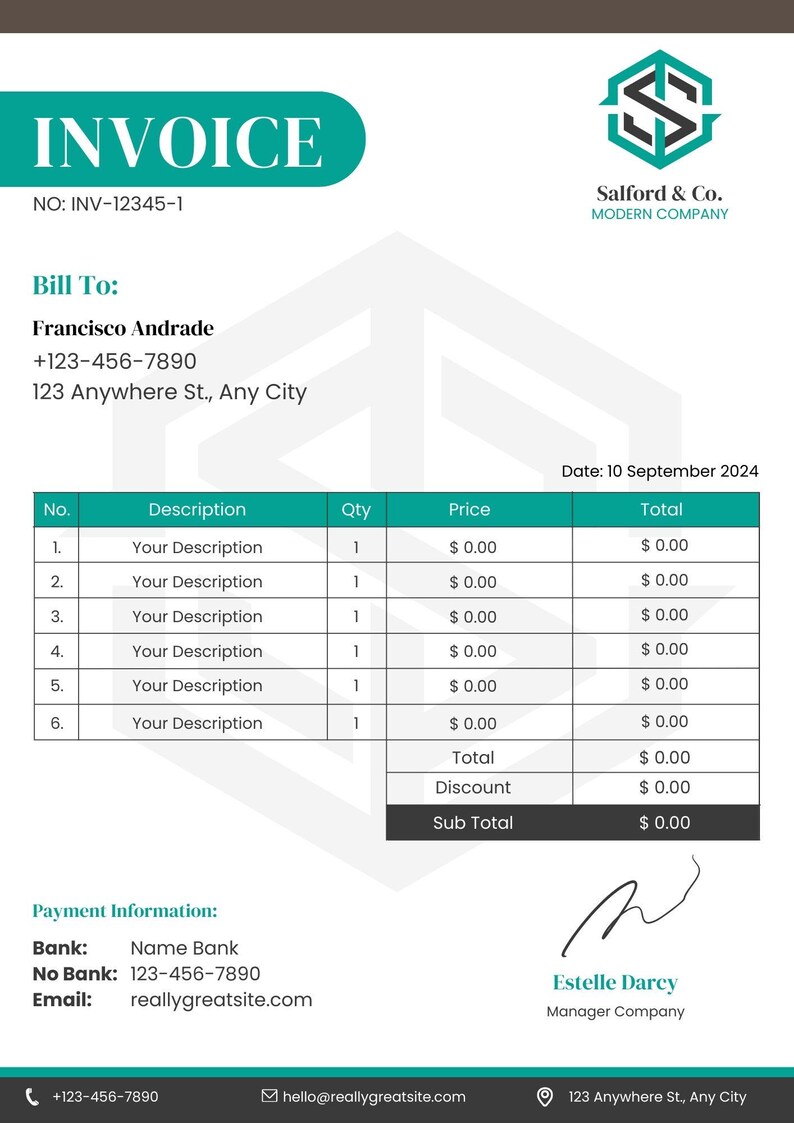 18 Editable Invoice Templates | PDF & Excel | Professional Billing ...