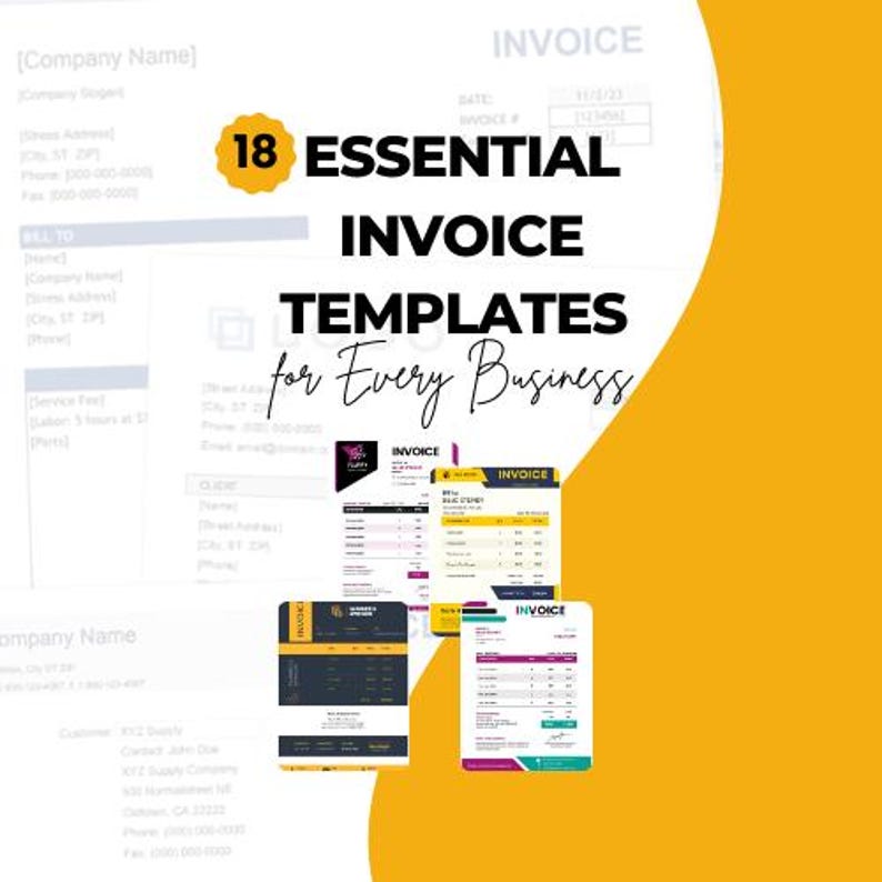 18 Editable Invoice Templates | PDF & Excel | Professional Billing ...