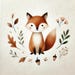 Woodland Creatures Artwork - Set of 5 Baby Forest Animals - Fox, Deer ...