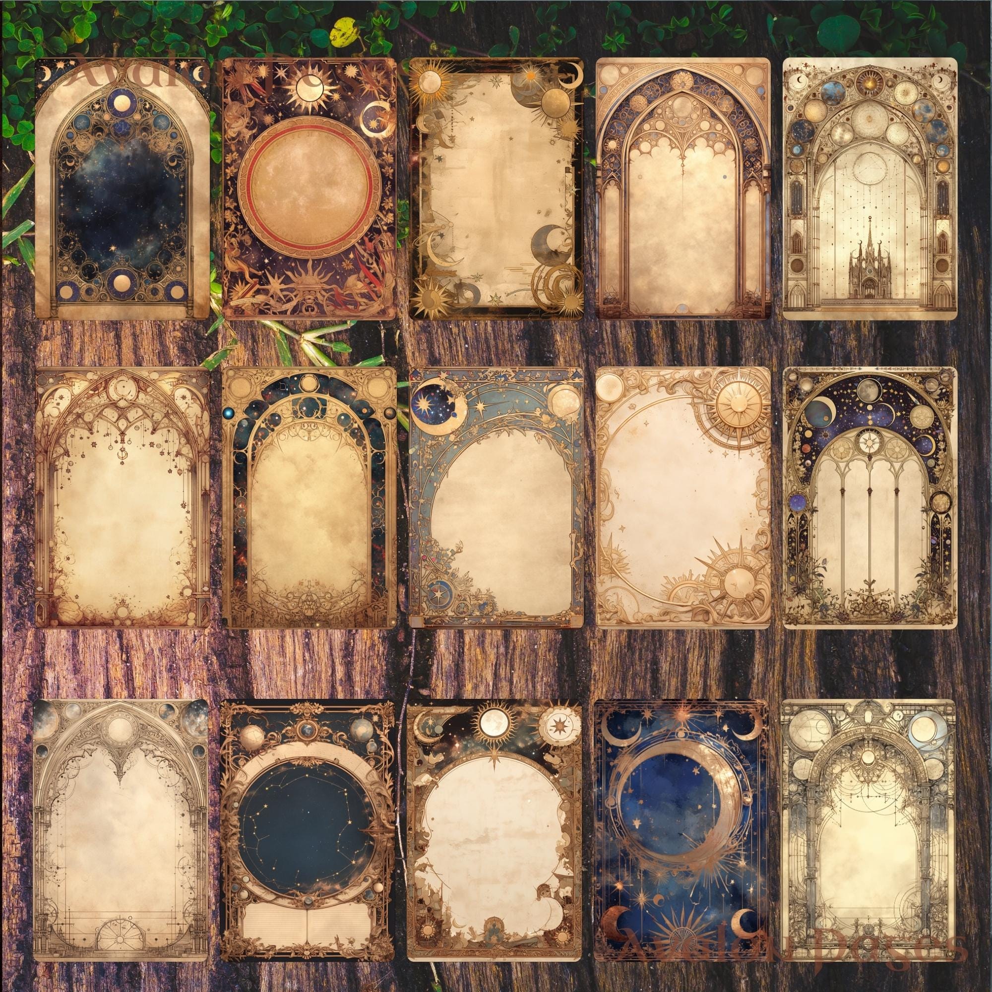 Celestial Writing Pages, Junk Journal,scrapbook Paper, Printable, Lined ...