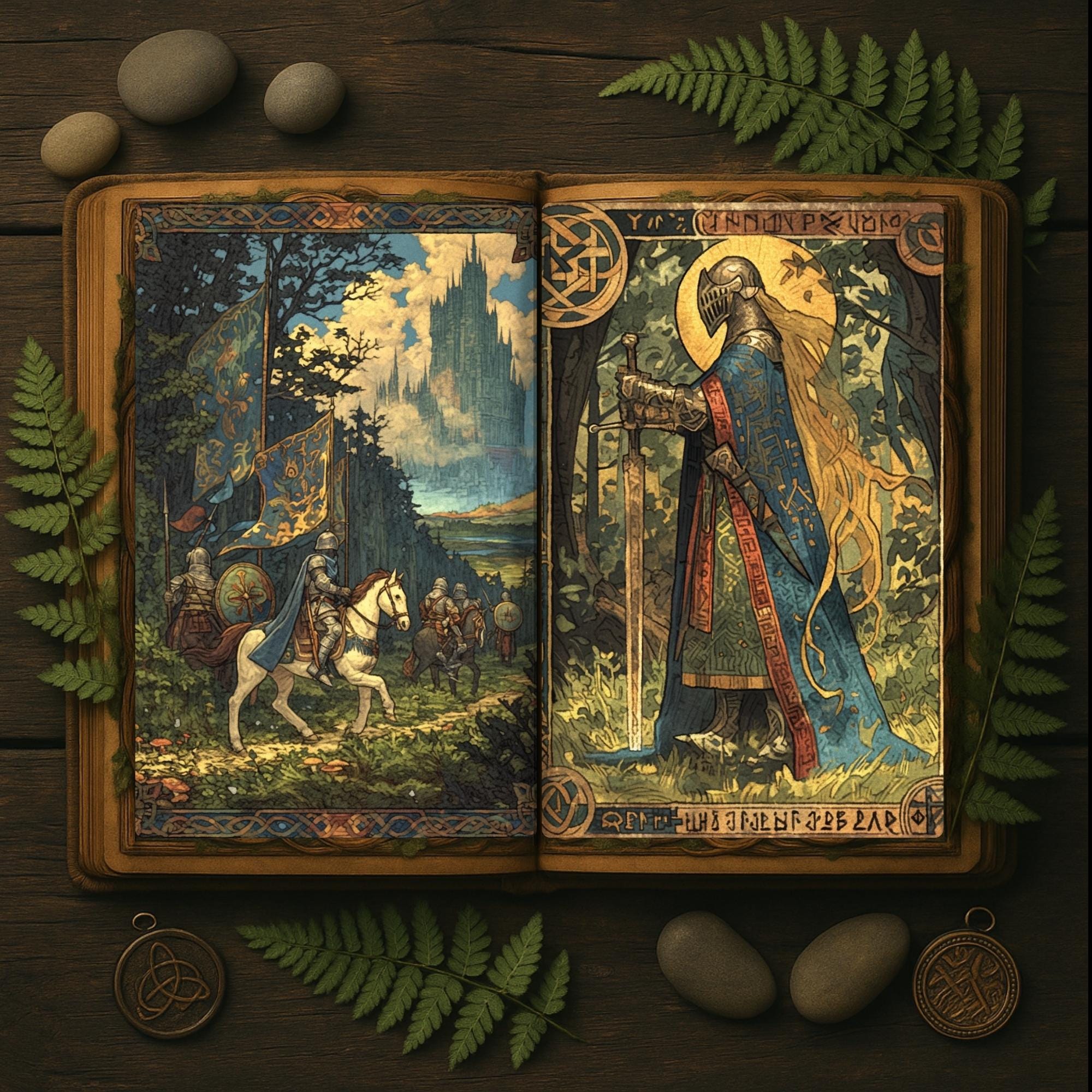 Nouveau Camelot Codex Pages, Junk Journal, Fantasy, Digital Paper ...