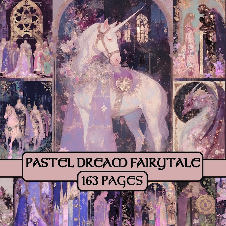 Pastel Dream Fairytale Pages, Junk Journal, Fantasy, Digital Paper ...