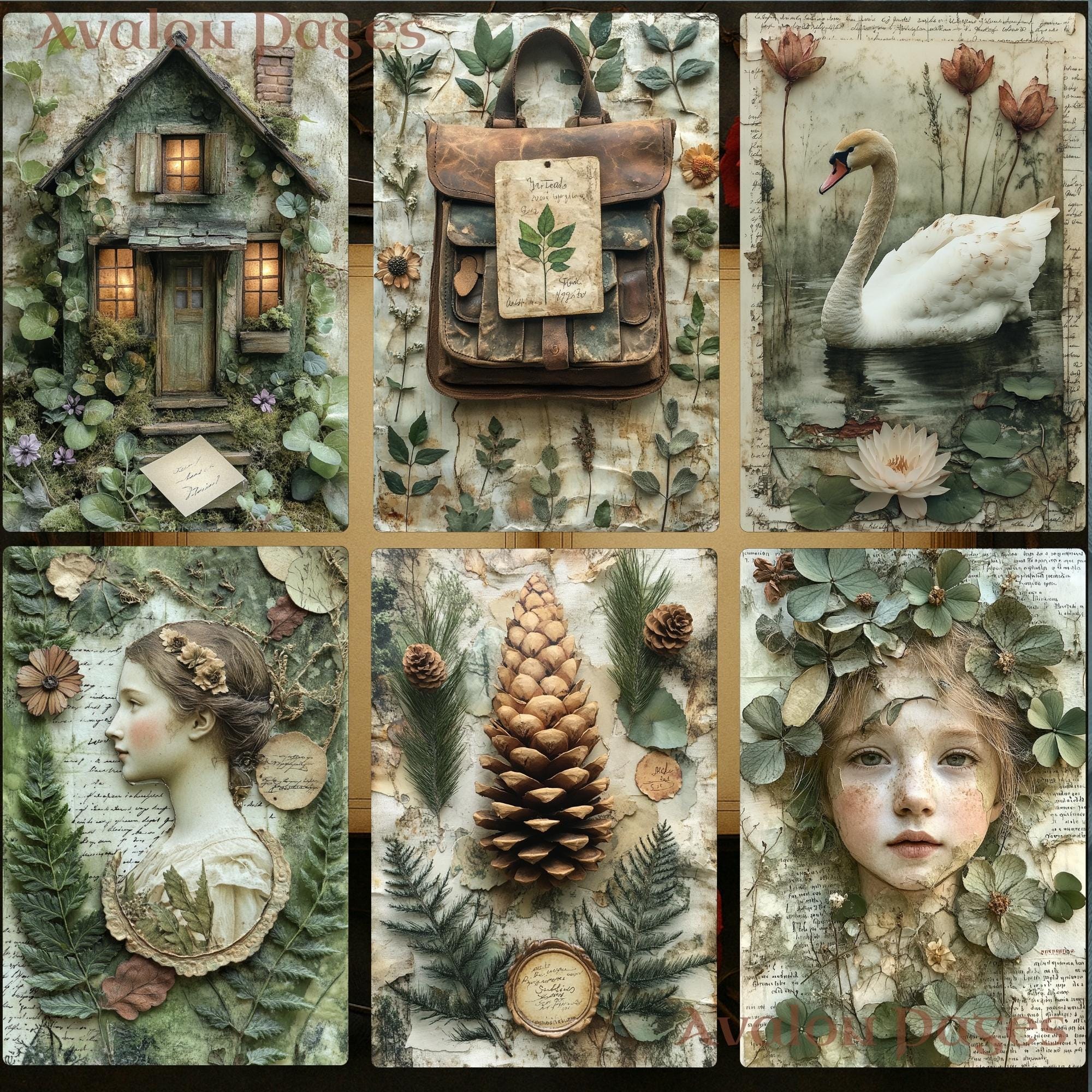 Great Herbal Journal Pages, Digital Paper, Scrapbook Paper, Junk ...