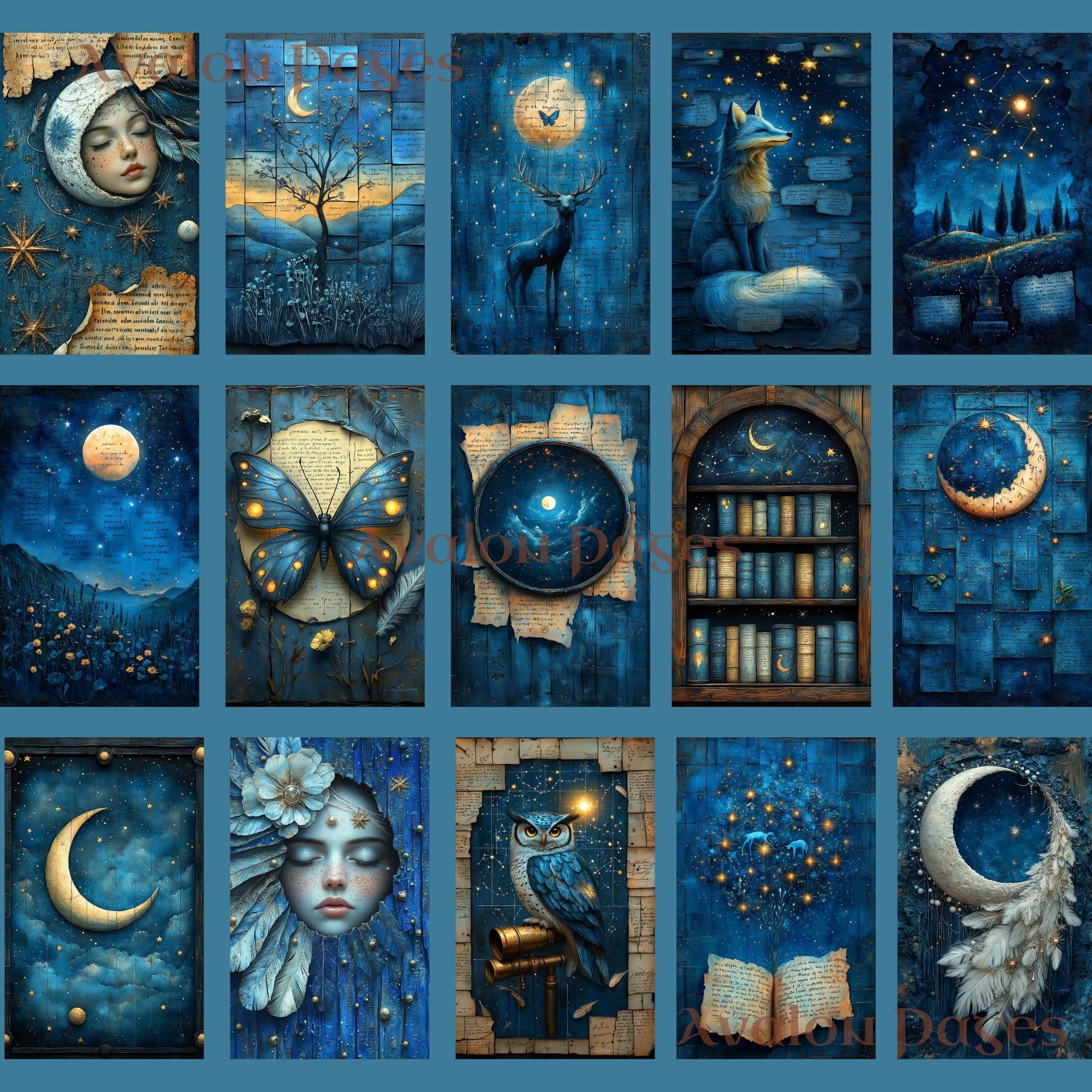 Moonlight Junk Journal Pages, Moon, Scrapbooking, Magical, Fantasy ...