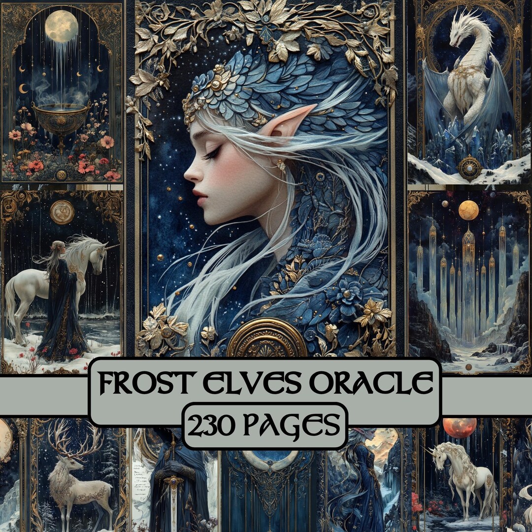 Frost Elves Oracle Pages, Junk Journal, Digital Paper, Scrapbook Paper ...