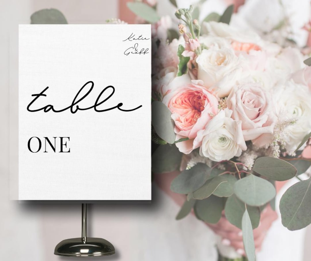 DIY Table Cards for Wedding, Seating Chart, Minimalist, Place Card ...