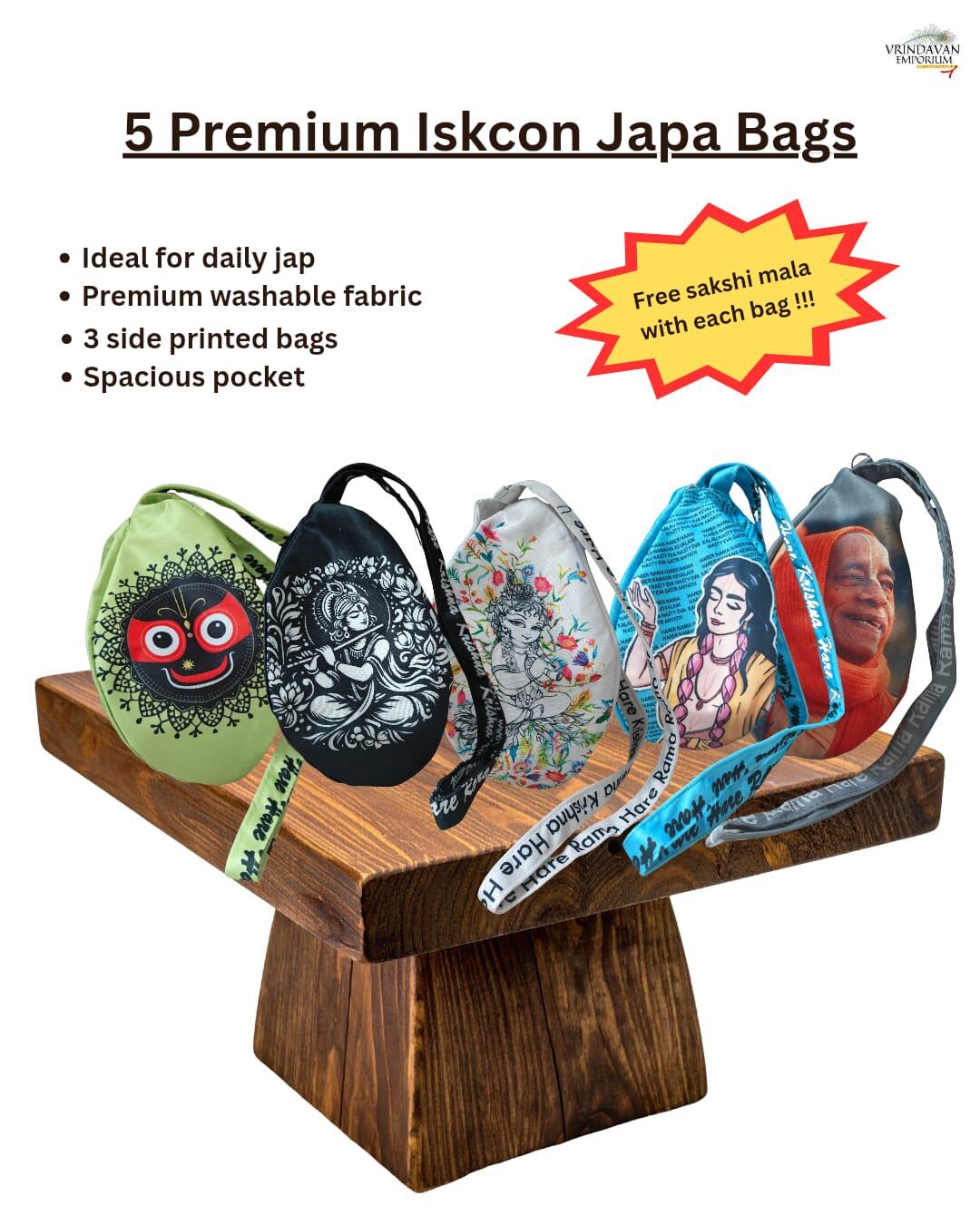 ISKCON Japa Bag Set | Printed Chanting Bead Bags, Devotional Gift - Etsy