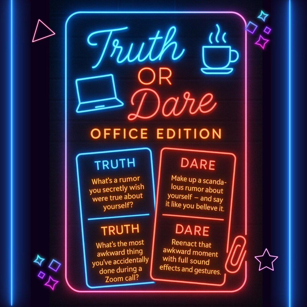 Office Truth or Dare Game – Printable Work Party Icebreaker, Digital ...