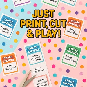 Printable Charades Game for Kids and Adults – Funny Acting Cards ...