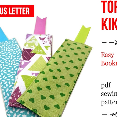 Easy Fabric Bookmark PDF SEWING PATTERN Digital Download - Etsy