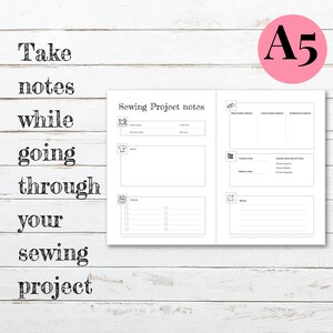 Sewing Journal PDF: Project Notes and Review Printable in A4 and US ...