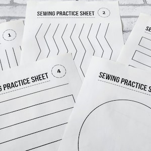 Sewing Practice Sheets - Sewing Machine Stitch Practice Pack of 10 ...