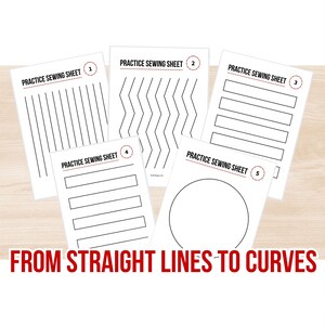 Sewing Practice Sheets - Sewing Machine Stitch Practice Pack of 10 ...