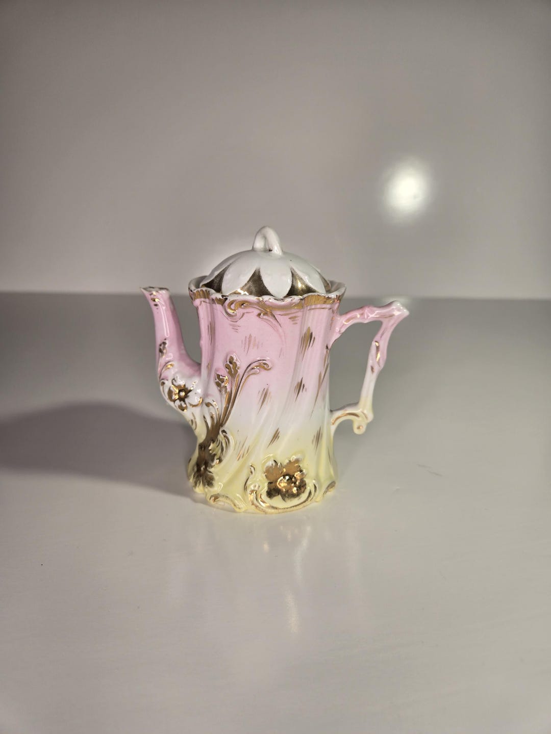 Antique Victorian Style Mini Chocolate Pot | Pink & Gold - Etsy