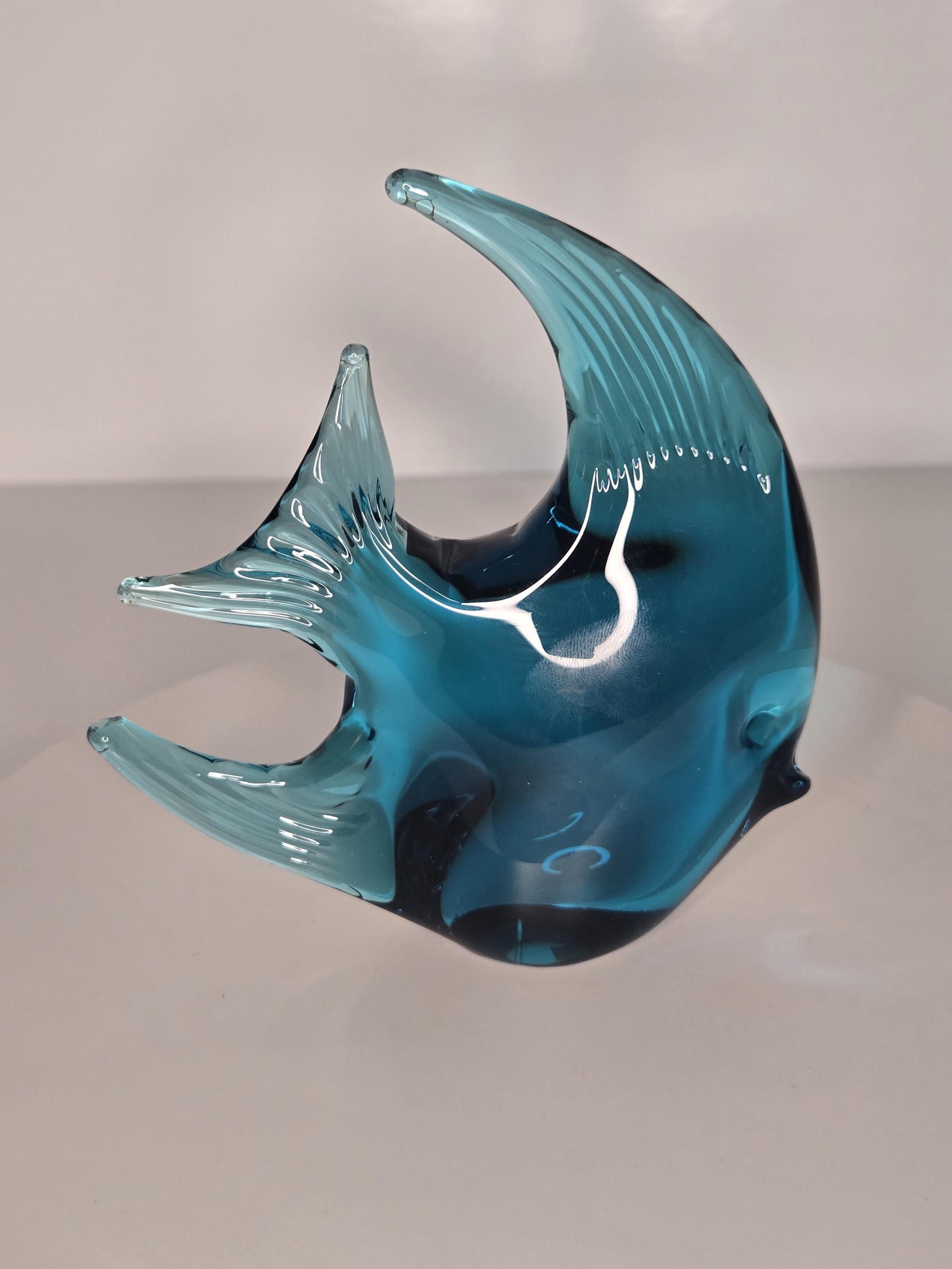Vintage Hand Blown Blue Art Glass Angelfish Figurine – Ocean-inspired ...