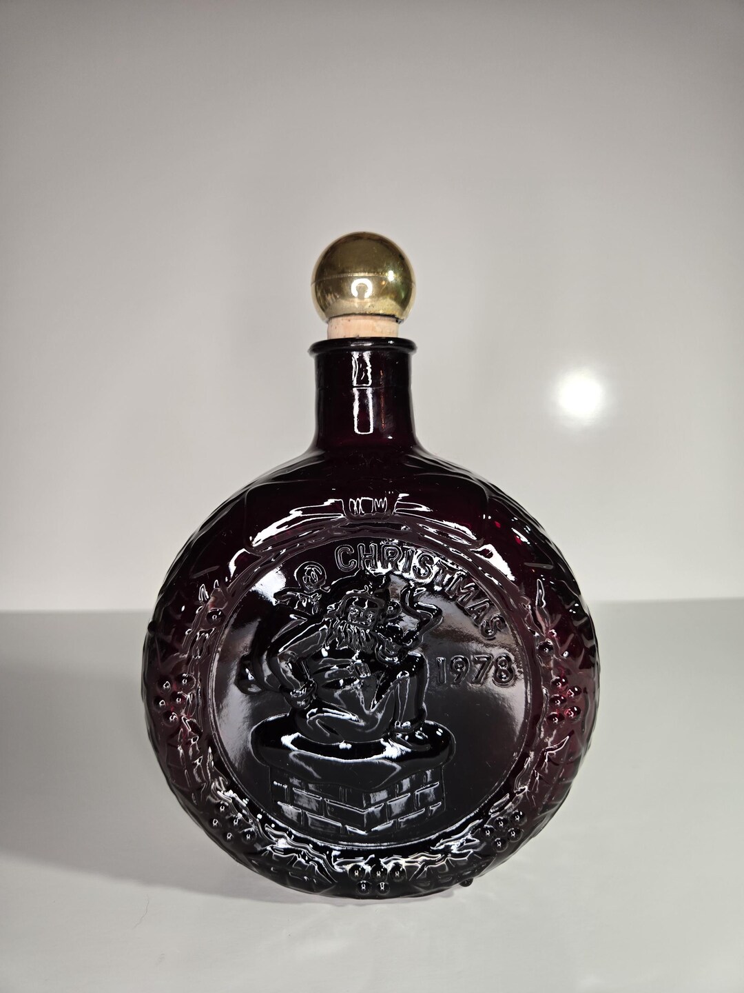Vintage Wheaton Red Glass Santa Decanter 1978 - Etsy