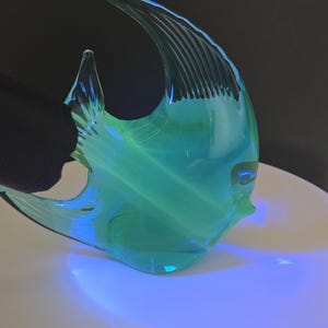 Vintage Hand Blown Blue Art Glass Angelfish Figurine – Ocean-inspired ...