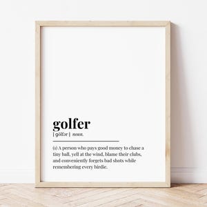 Golf Definition Poster, Matte Vertical Wall Art for Golf Lovers, Funny ...